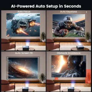 Wimius 4K Projector Google TV 1200ANSI Laser WiFi6 Native 1080P Home ...